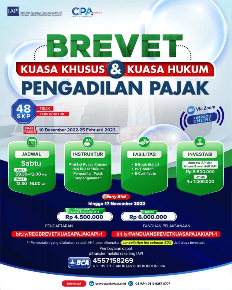 Brevet Kuasa Khusus dan Kuasa Hukum Perpajakan – IAPI